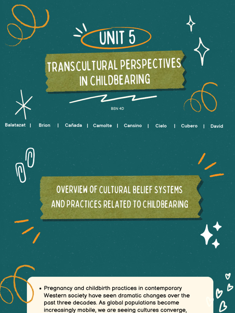 UNIT 5 Transcultural Perspectives in Childbearing | PDF | Unintended ...