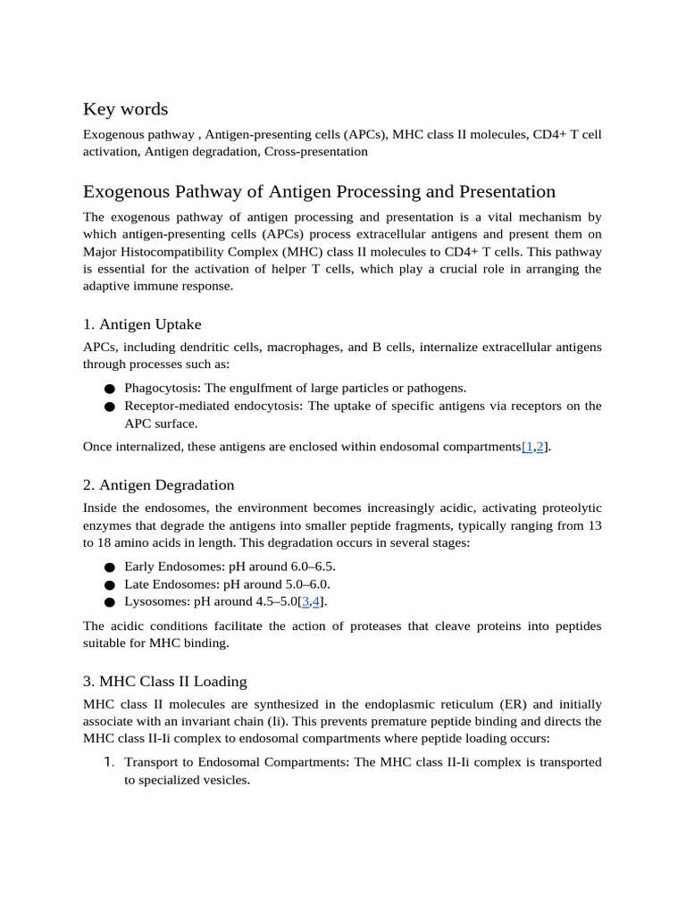 Exogenous Pathway of Antigen Processing and Presentation immunology ...