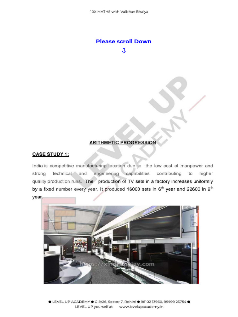 Case Study Arithmetic Progression Questions CBSE Official - Compressed | PDF