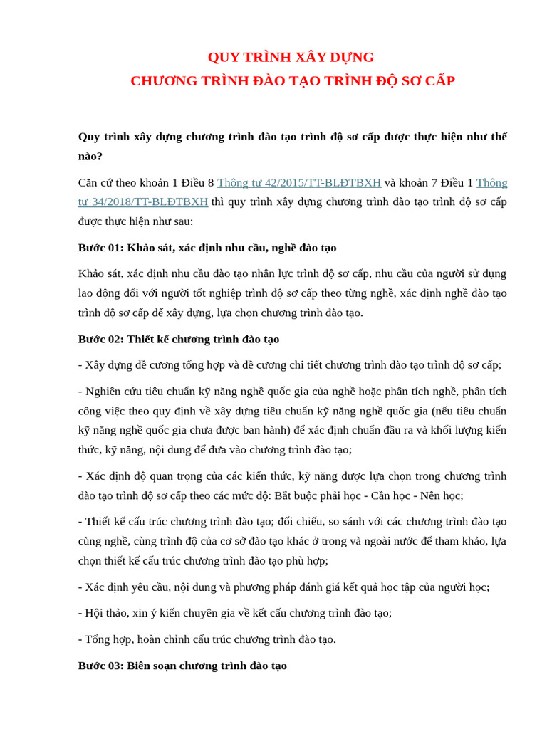 1. Quy trình thiết kế chương trình đào tạo khung | PDF