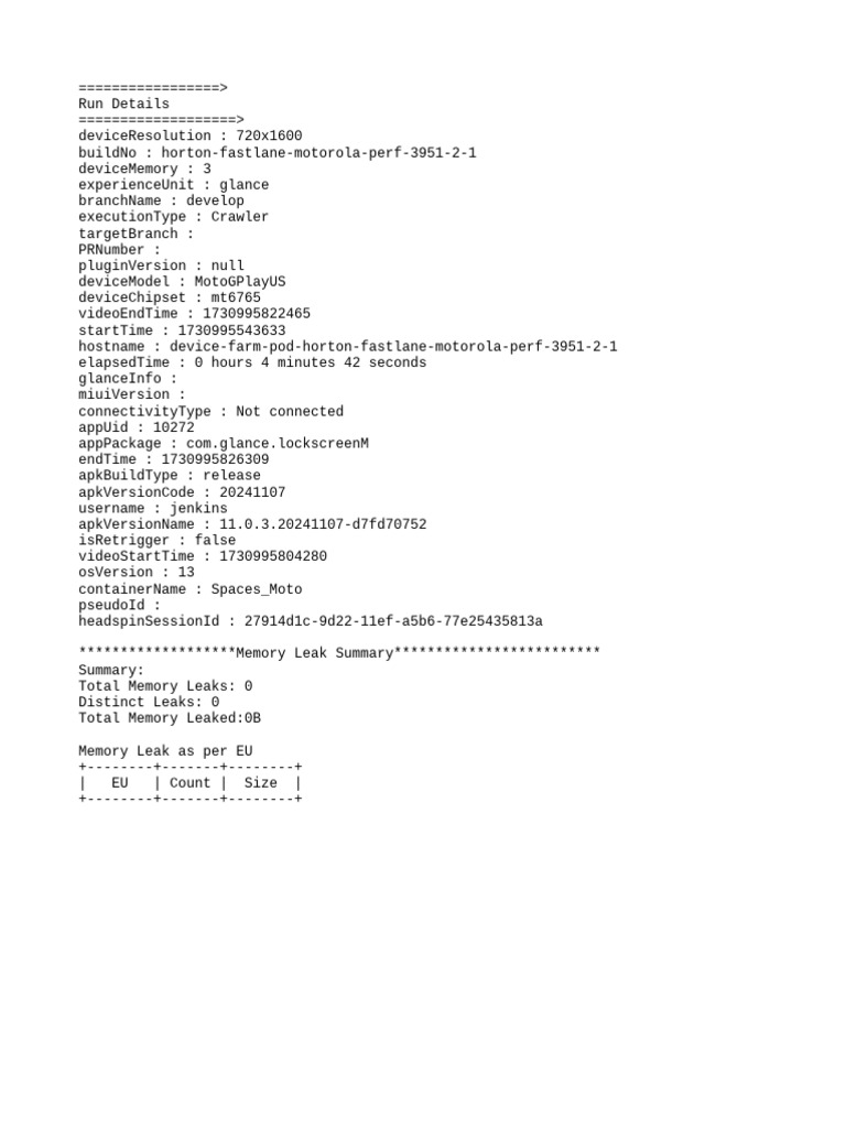 Leak Information Report | PDF