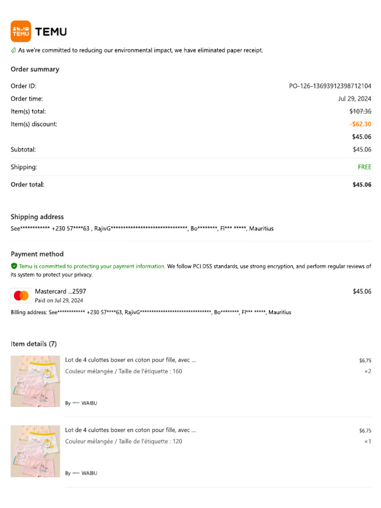 24_08_05_Temu_receipt | PDF