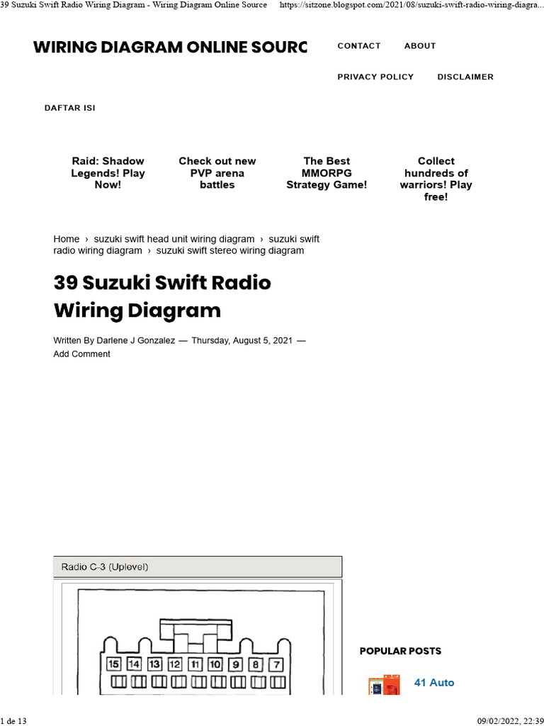 Suzuki Swift Radio Wiring Guide | PDF | Cars Of Japan | Motor Vehicle ...