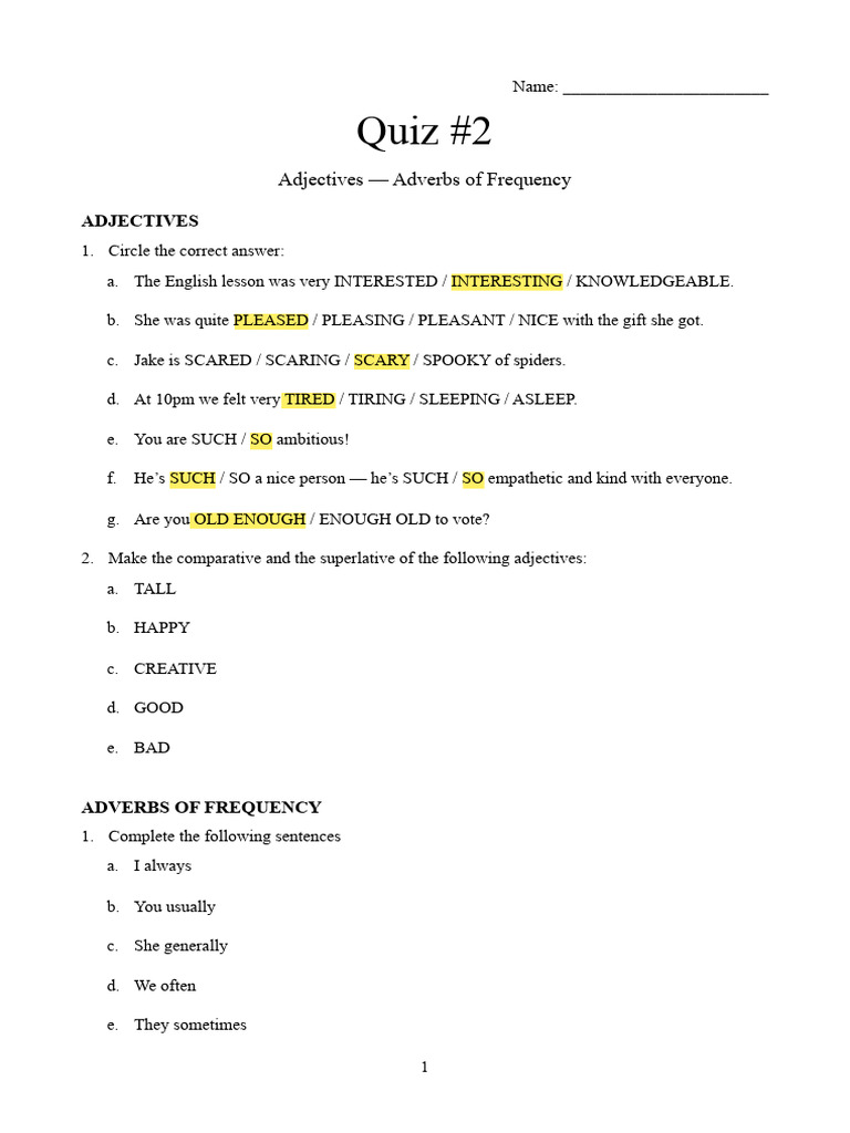 Class 3 - Quiz 2 | PDF