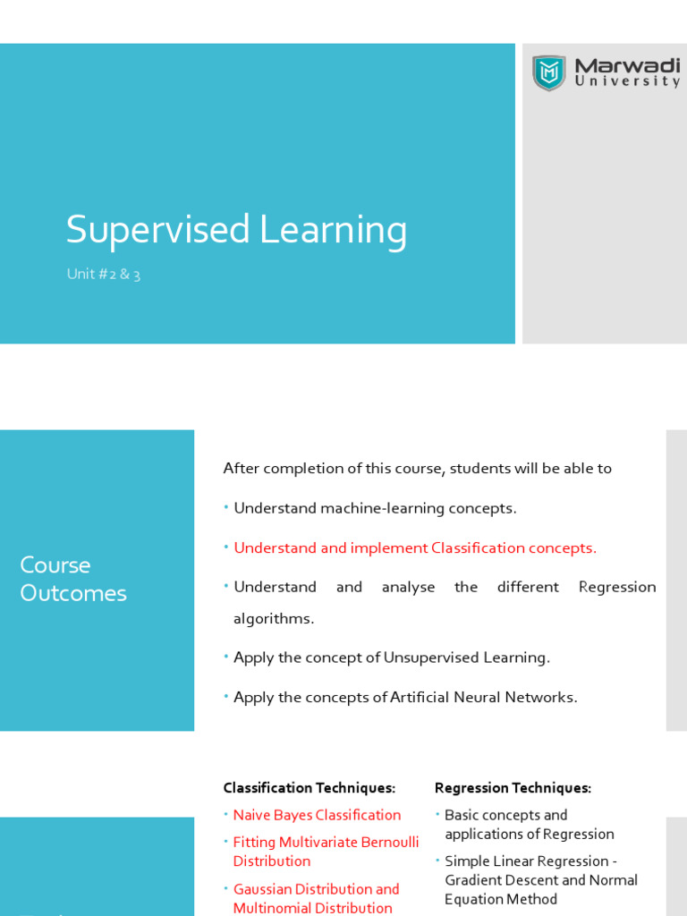 ML - MU - Unit - 2 - Supervised Learning-Classification Techniques | PDF | Support Vector ...