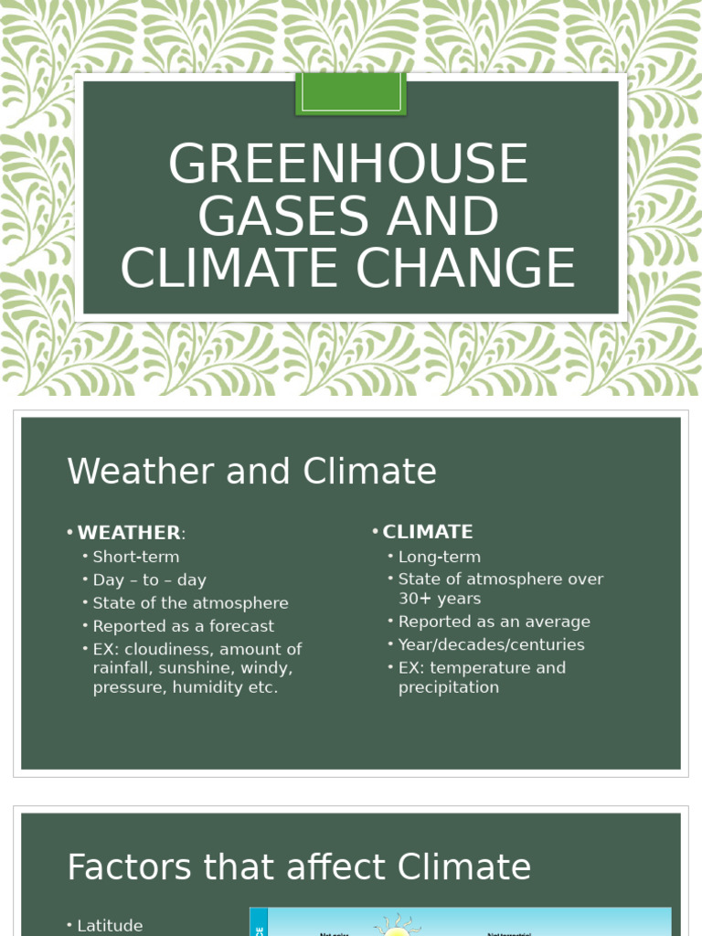 Greenhouse Gases and Climate Change NOTES-1 | PDF | Climate | Atmosphere