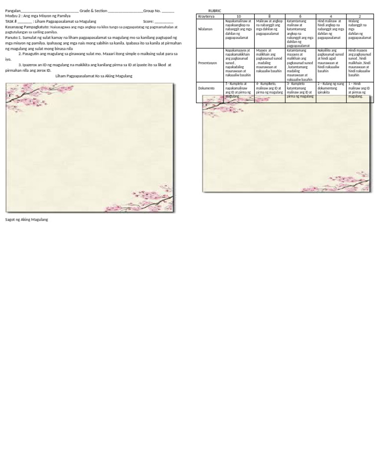 Q1-TASK-Liham-Pagpapasalamat-may-rubric-2024-2025-1 | PDF Q1-TASK-Liham-Pagpapasalamat-may-rubric-2024-2025-1 | PDF