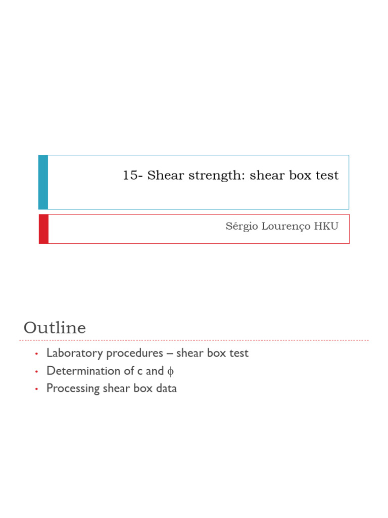 Shear Box Test for Soil Strength Analysis | PDF | Continuum Mechanics ...