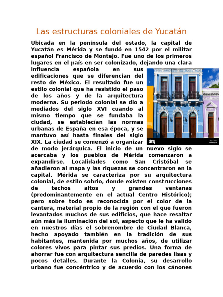 Arquitectura Colonial en Mérida, Yucatán | PDF