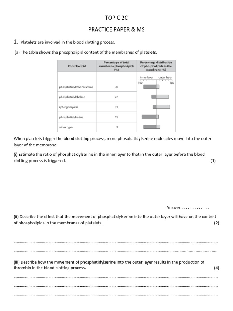 Topic 2C Practice Paper & MS | PDF | Genotype | Genetic Code