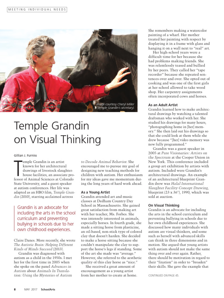 Autism Acceptance Month Temple Grandin On Visual Thinking | PDF ...