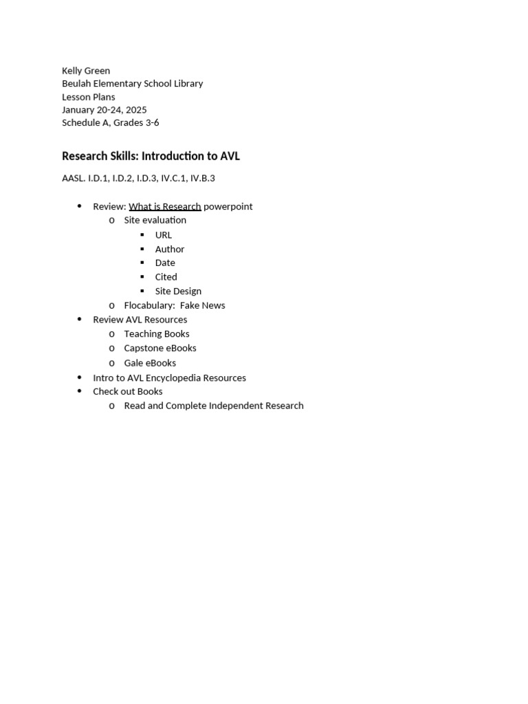 Research Skills Lesson Plans for Grades 3-6 | PDF