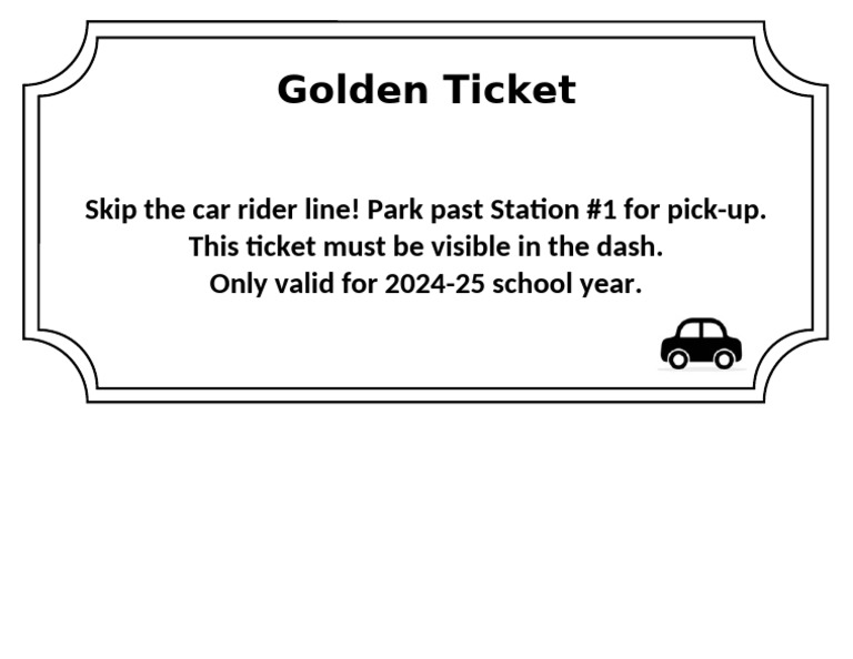 Golden Ticket Car Rider Line | PDF