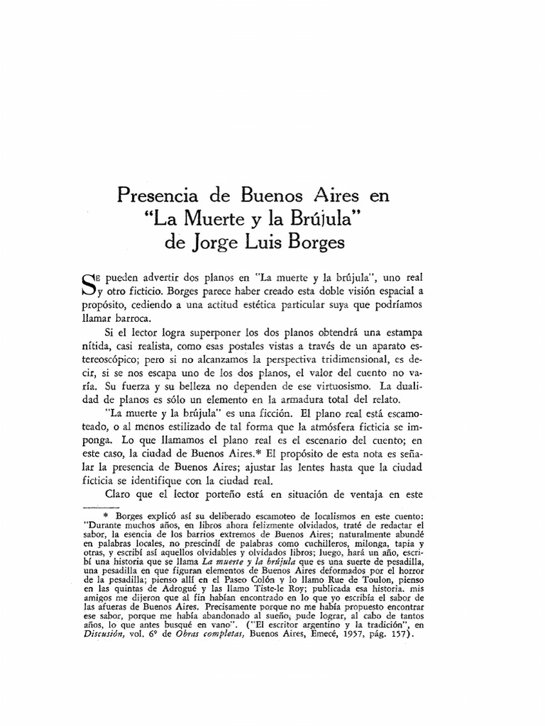 Corvalán 2023 Presencia de Buenos Aires en La Muerte y La Brújula de Jorge Luis Borges | PDF