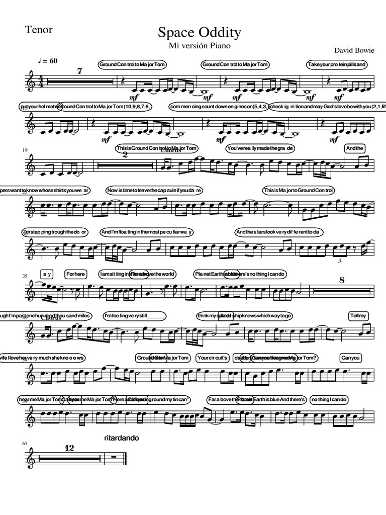 Space Oddity: Tenor | PDF | Glam Rock | Hard Rock