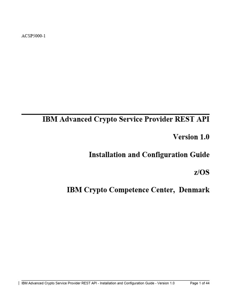 ACSP REST API Installation Guide | PDF | Encryption | Cryptography