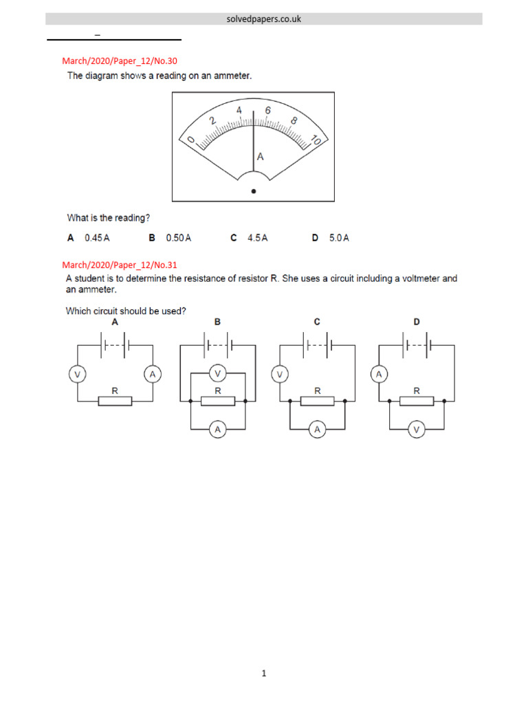 2020j Electricity Igcse Pdf