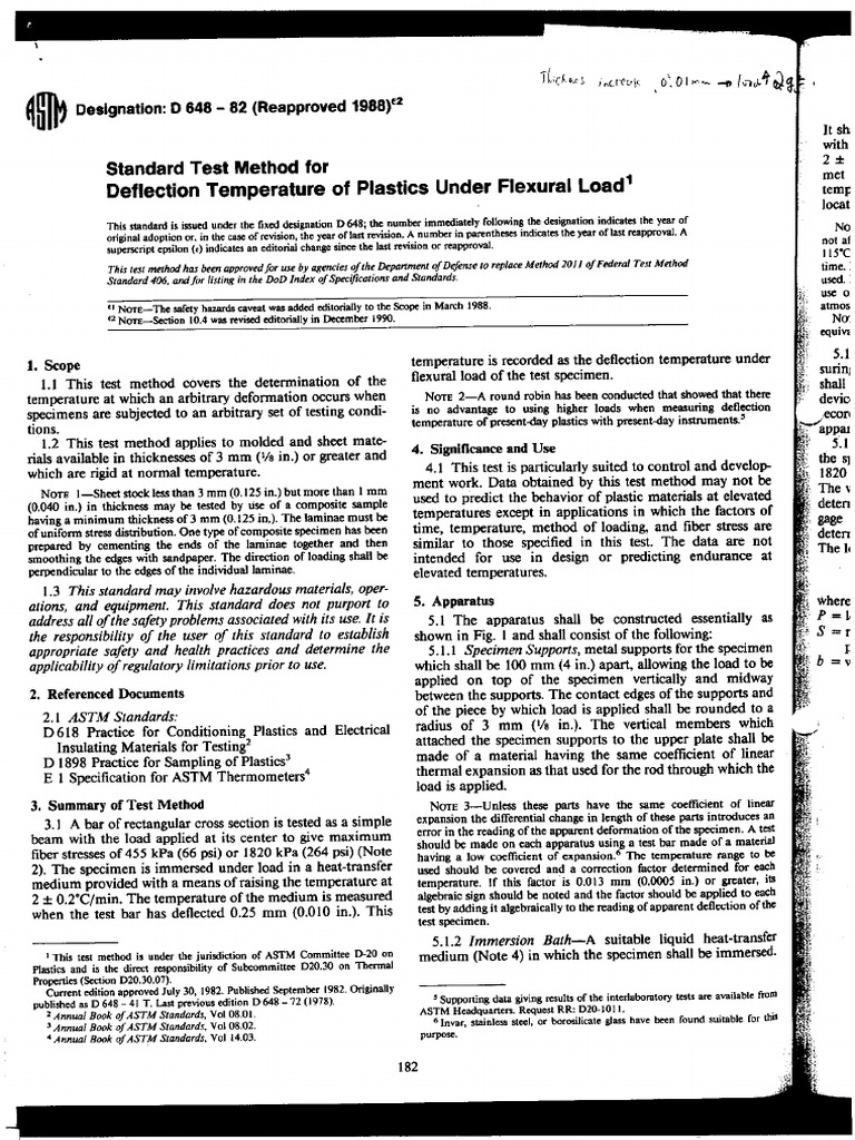 HDT (Astm D 648) & Vicat (Astm D 1525) | PDF