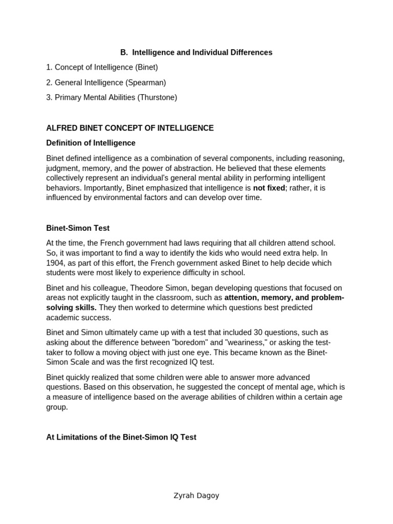 B (1) - Intelligence and Individual Differences | PDF | Intelligence Quotient | Intelligence