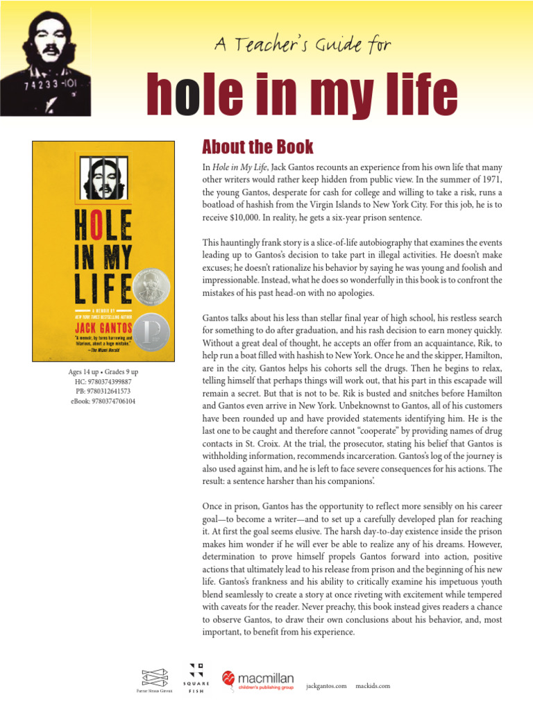 Hole in My Life Common Core Guide | PDF
