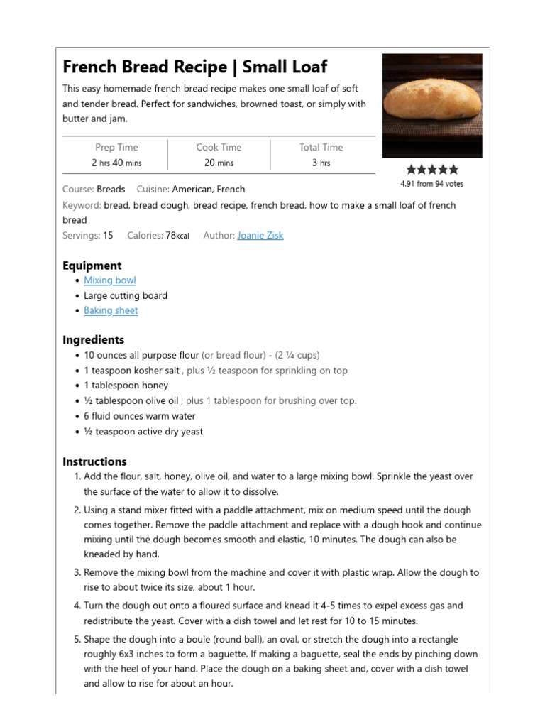 French Bread | PDF | Dough | Breads