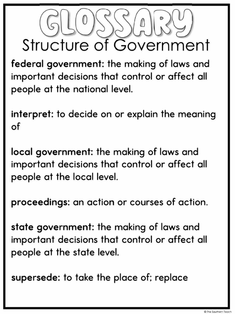 Structure of Government GLOSSARY | PDF