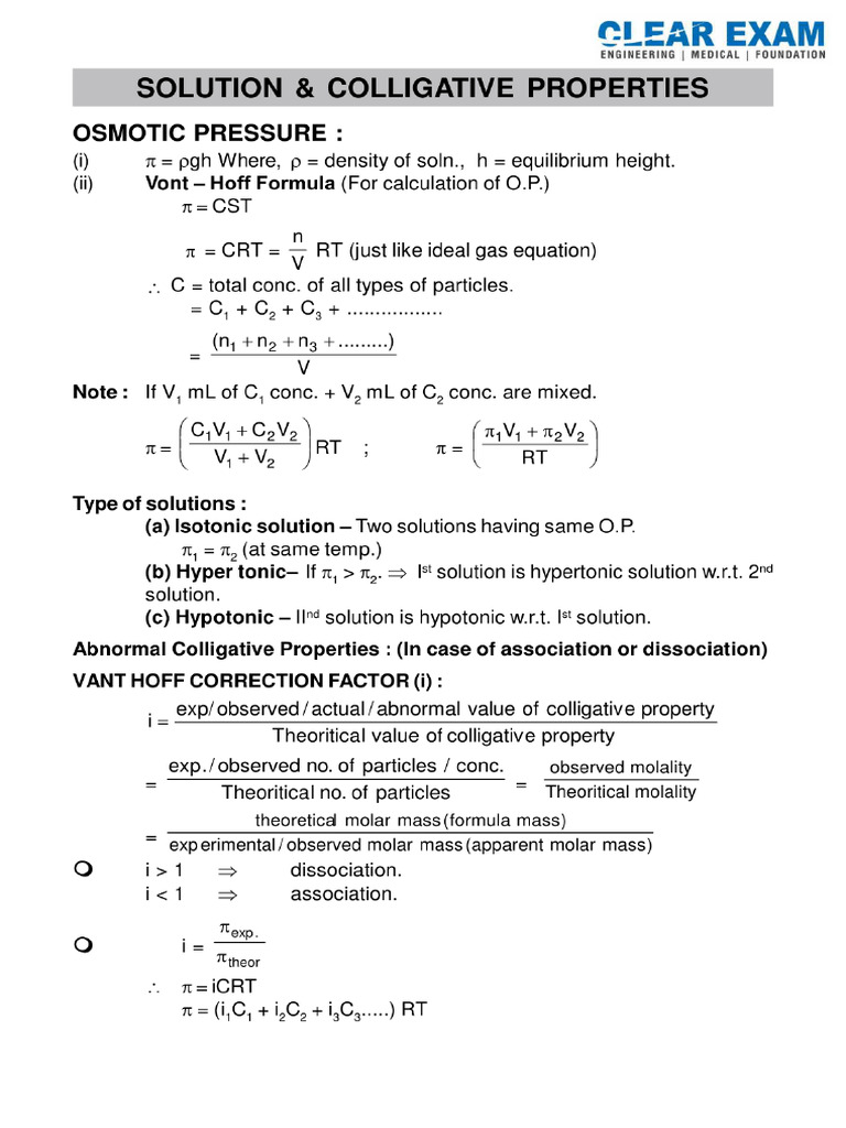 Solution & Colligative Properties | PDF