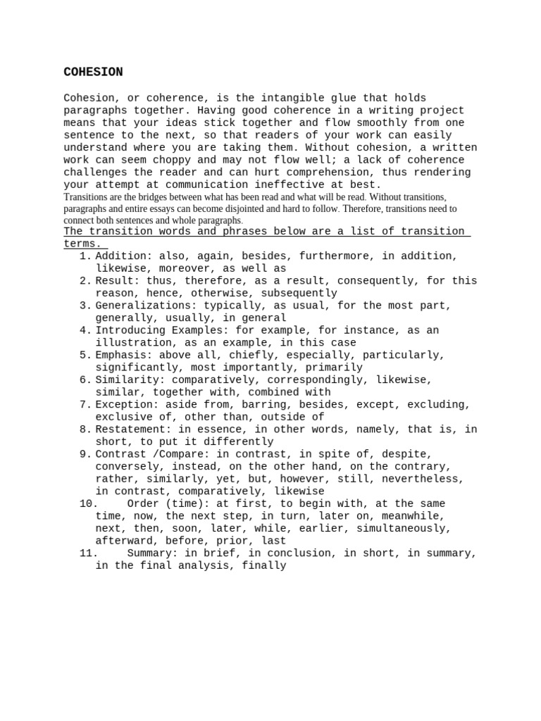 Enhancing Cohesion in Writing | PDF | Verb | Languages