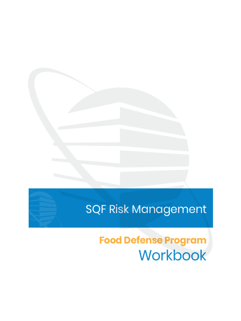 SQF Risk Management - Food Defense Program Workbook | PDF