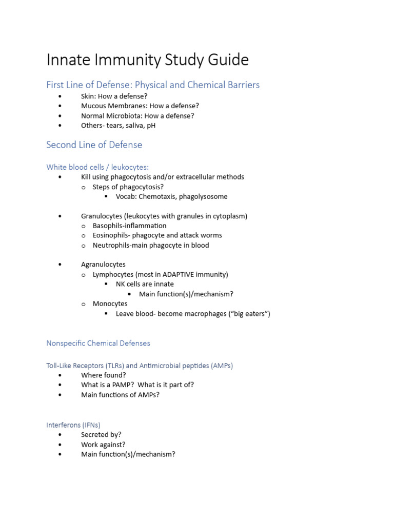 Innate Immunity Essentials Guide | PDF