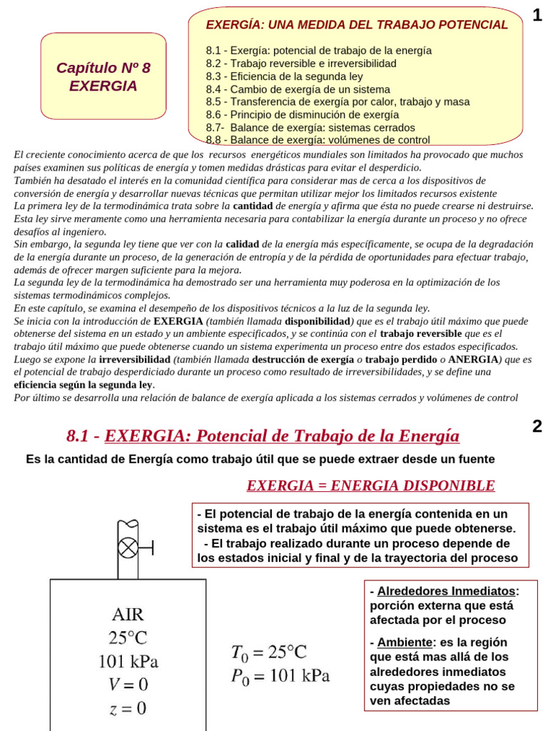 T8 Exergía | PDF | Ejercicio | Mecánica