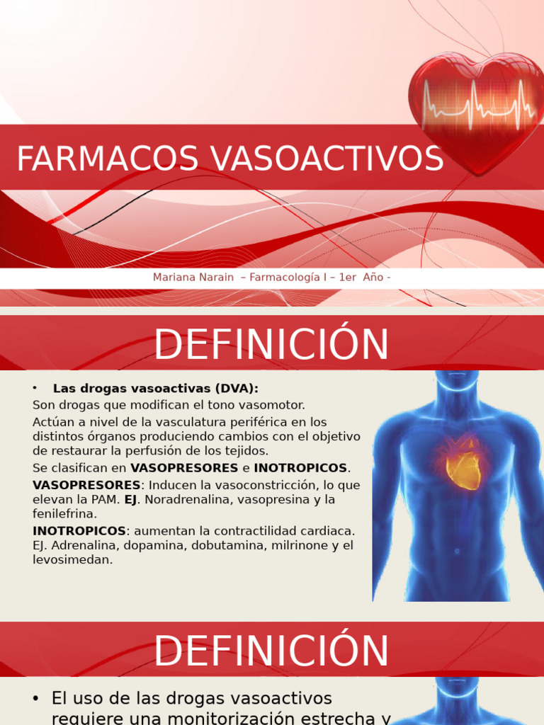 Farmacos Vasoactivos Mariana | PDF | Norepinefrina | Fisiología