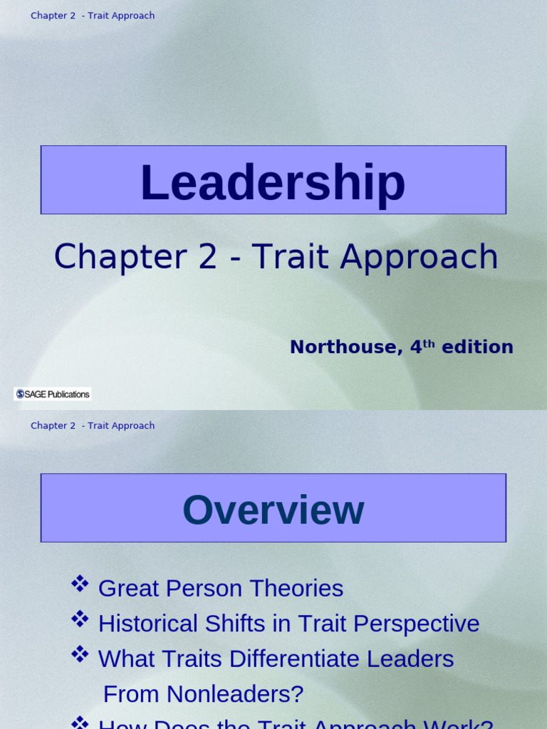 Chapter 02 - Leadership Traits | PDF | Leadership | Emotional Intelligence