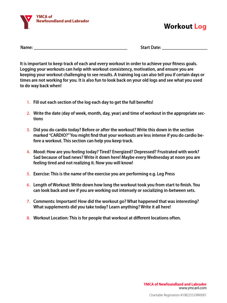 Printable Training Workout Log | PDF | Aerobic Exercise | Physical Exercise