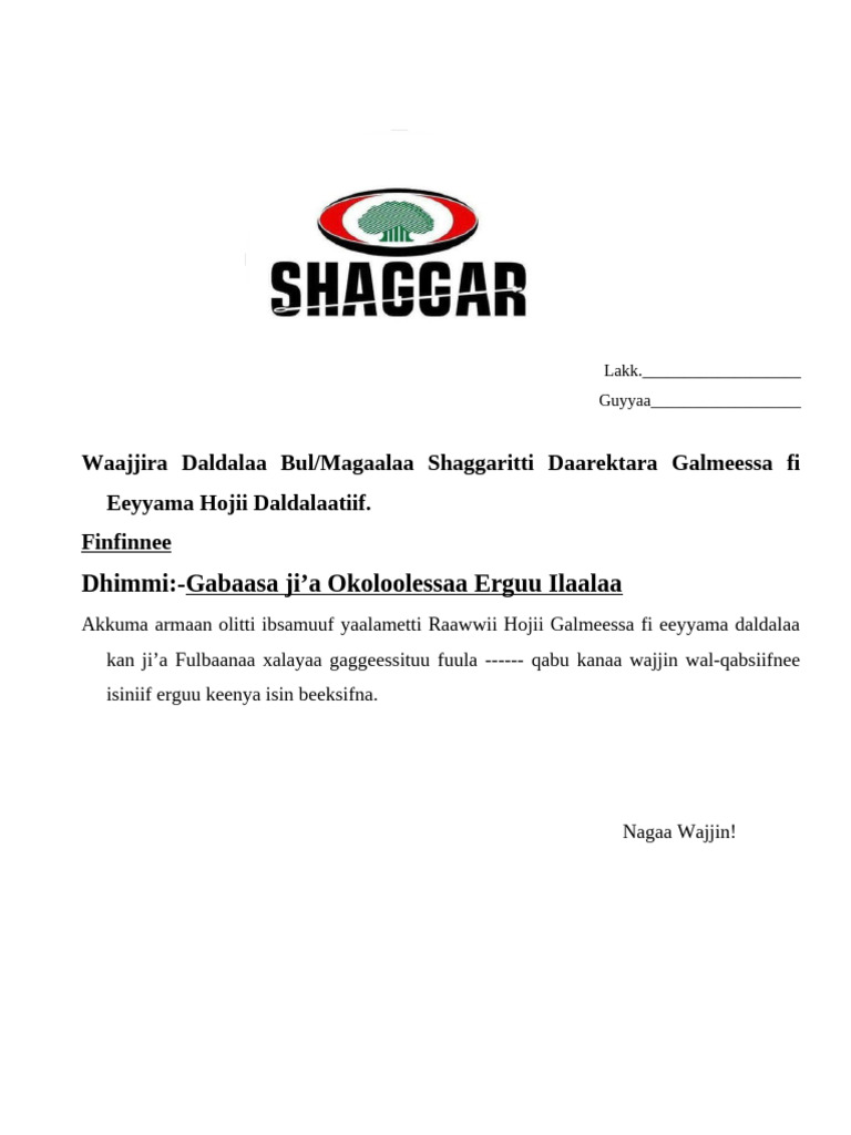 Gabaasa Ji'a Onkoloolessaa | PDF