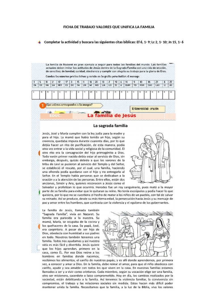 Infografía de Valores Familiares Bíblicos | PDF