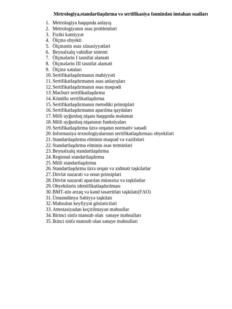 Metrologiya (YENİ) | PDF