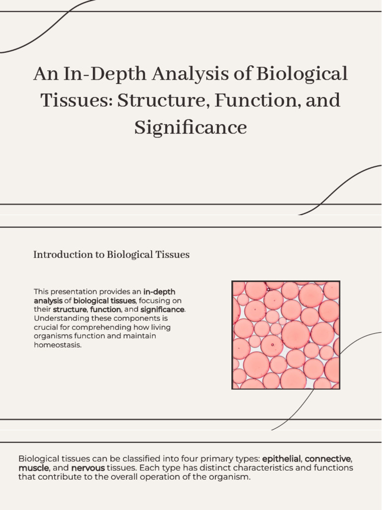 Slidesgo An in Depth Analysis of Biological Tissues Structure Function and Significance ...