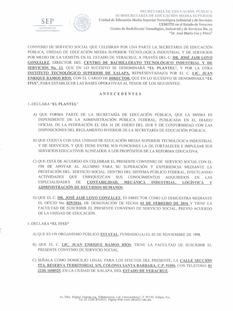 Cbtis 13 Servicio Social | PDF