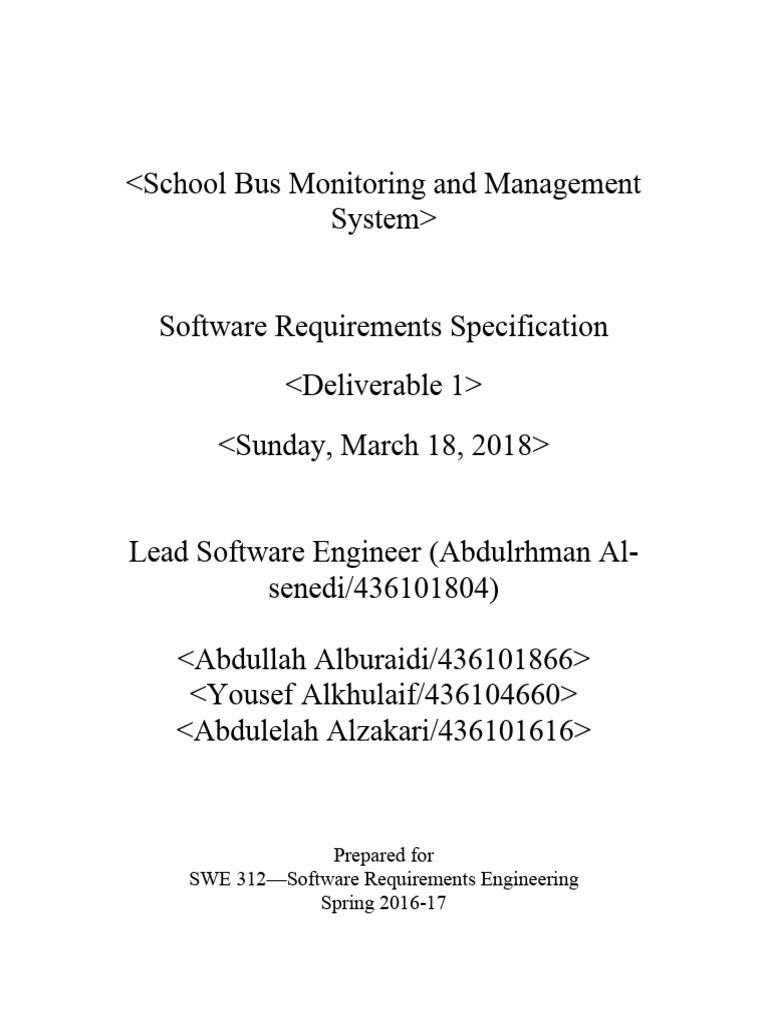 SRS_ Deliverable_Template | PDF | Android (Operating System) | Bus