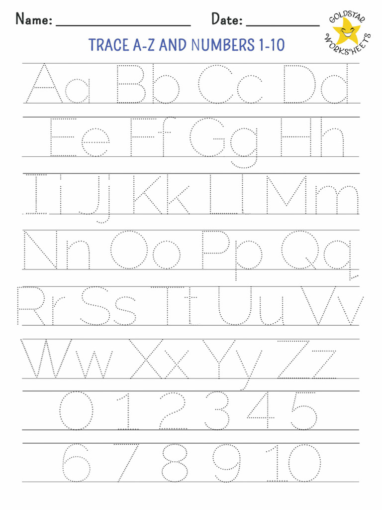 A Z and Numbers All in One With Lines Compressed | PDF