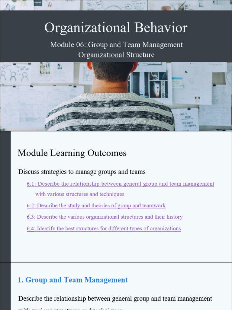 06 - Group and Team MGT Organizational Structure | PDF | Organizational ...