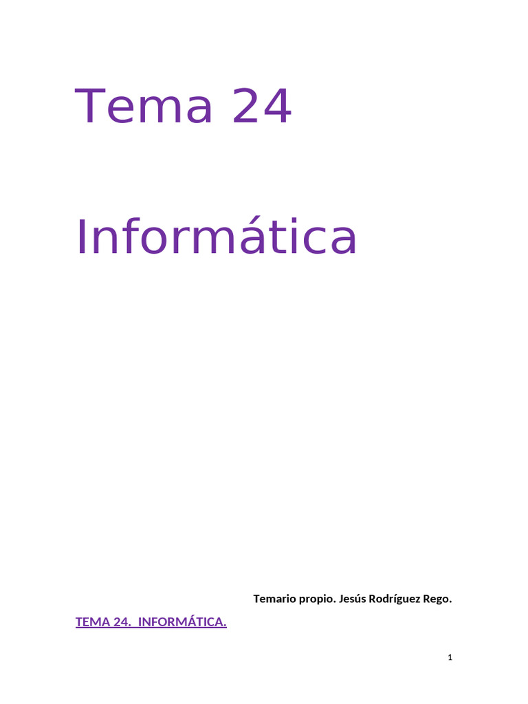 Tema 24. Informática | PDF | Periférico | Lenguaje de programación