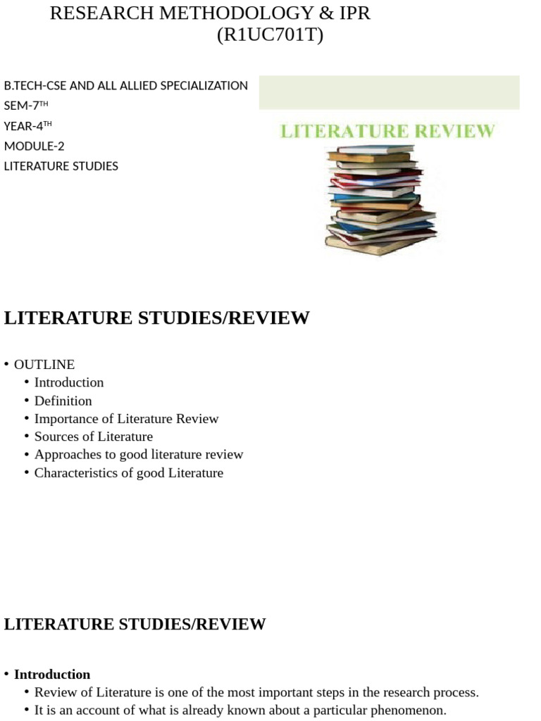 r1uc701t Rm Unit-2 Literature Reviw | PDF | Literature Review | Methodology
