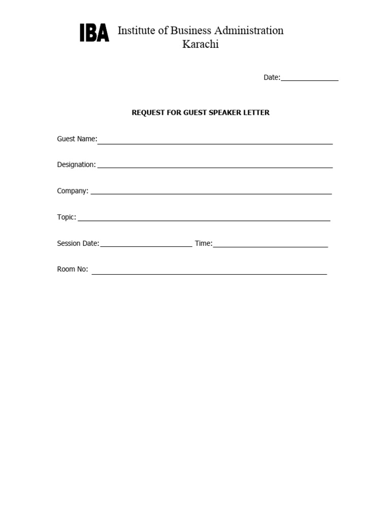 Guest Speaker Letter | PDF