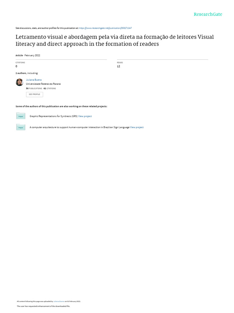 Shibayama_e_Bueno_2021_Letramento_visual_e_abordagem_pela_via_direta-art | PDF | Aprendizado ...