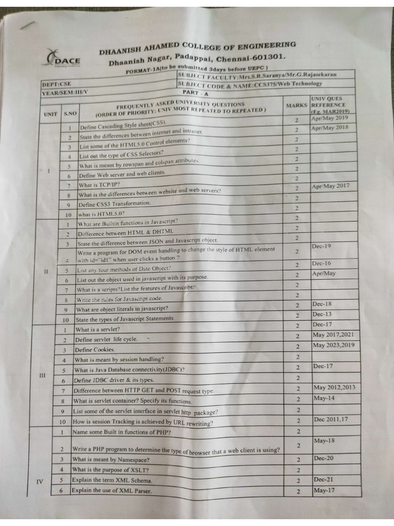 III YEAR CSE UEPC QS | PDF