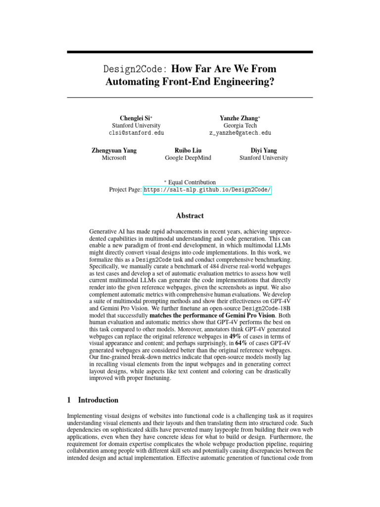 Design2Code: How Far Are We From | PDF | Computing
