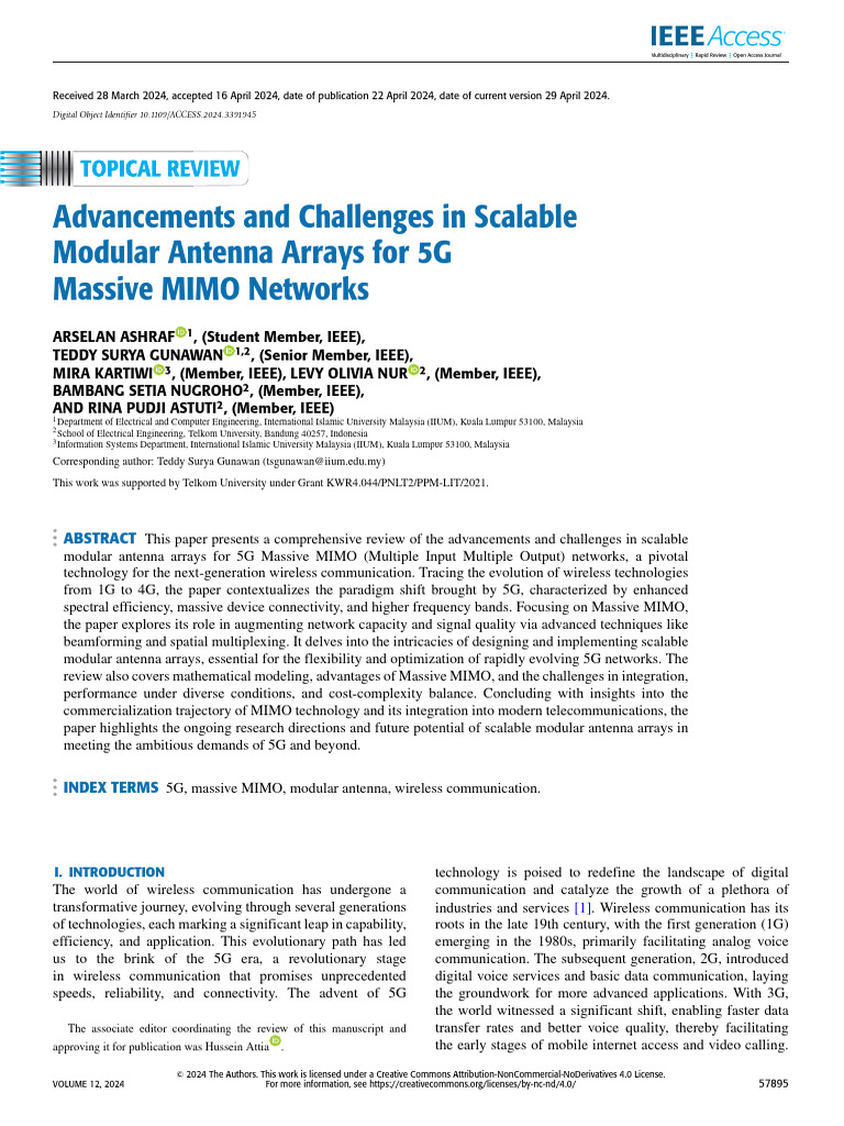 Advancements and Challenges in Scalable Modular Antenna Arrays For 5G Massive MIMO Networks ...