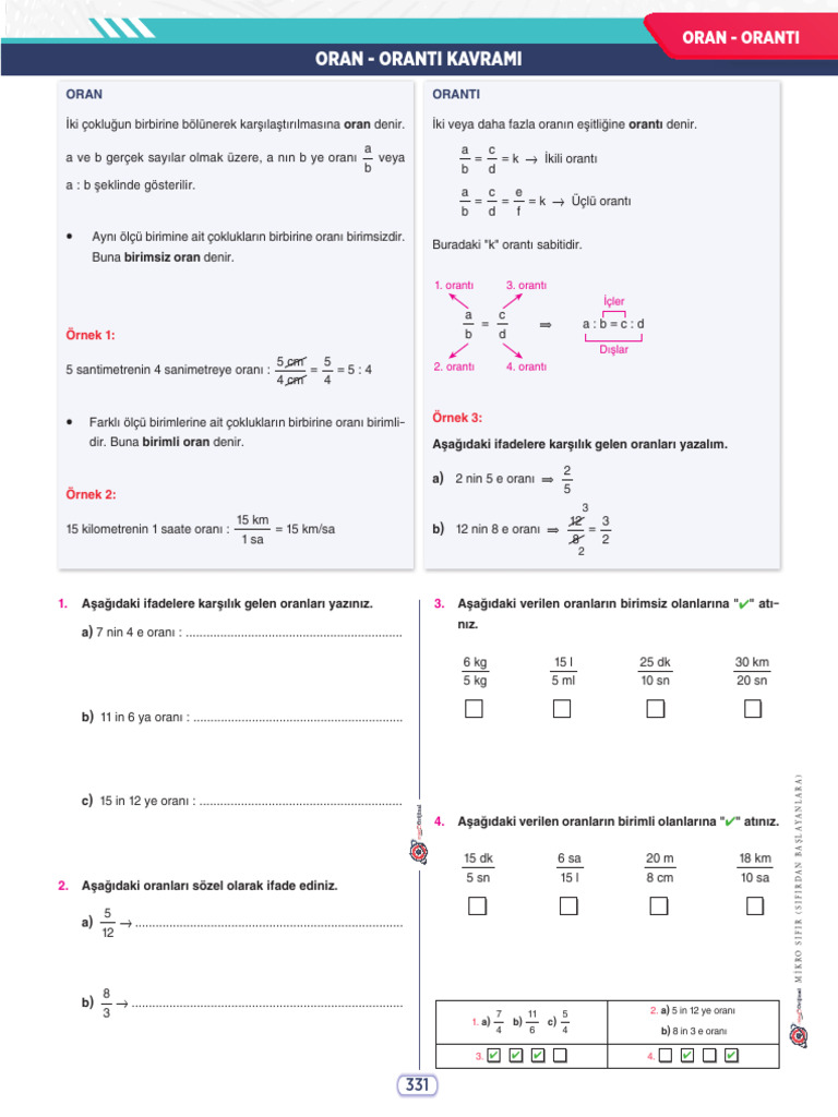 Oran Orantı Problemleri Konu Anlatımı | PDF